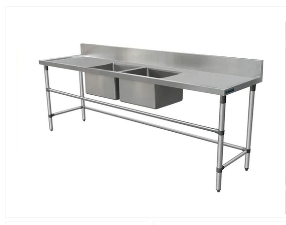 Double Pot Sink - 2300mm x 650mm x 900mm High - LHS & RHS Work Area – CES